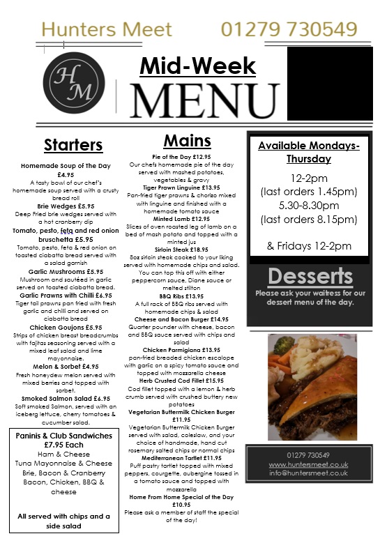midweek-menu-for-web - Hunters Meet Hotel near Stansted Airport ...